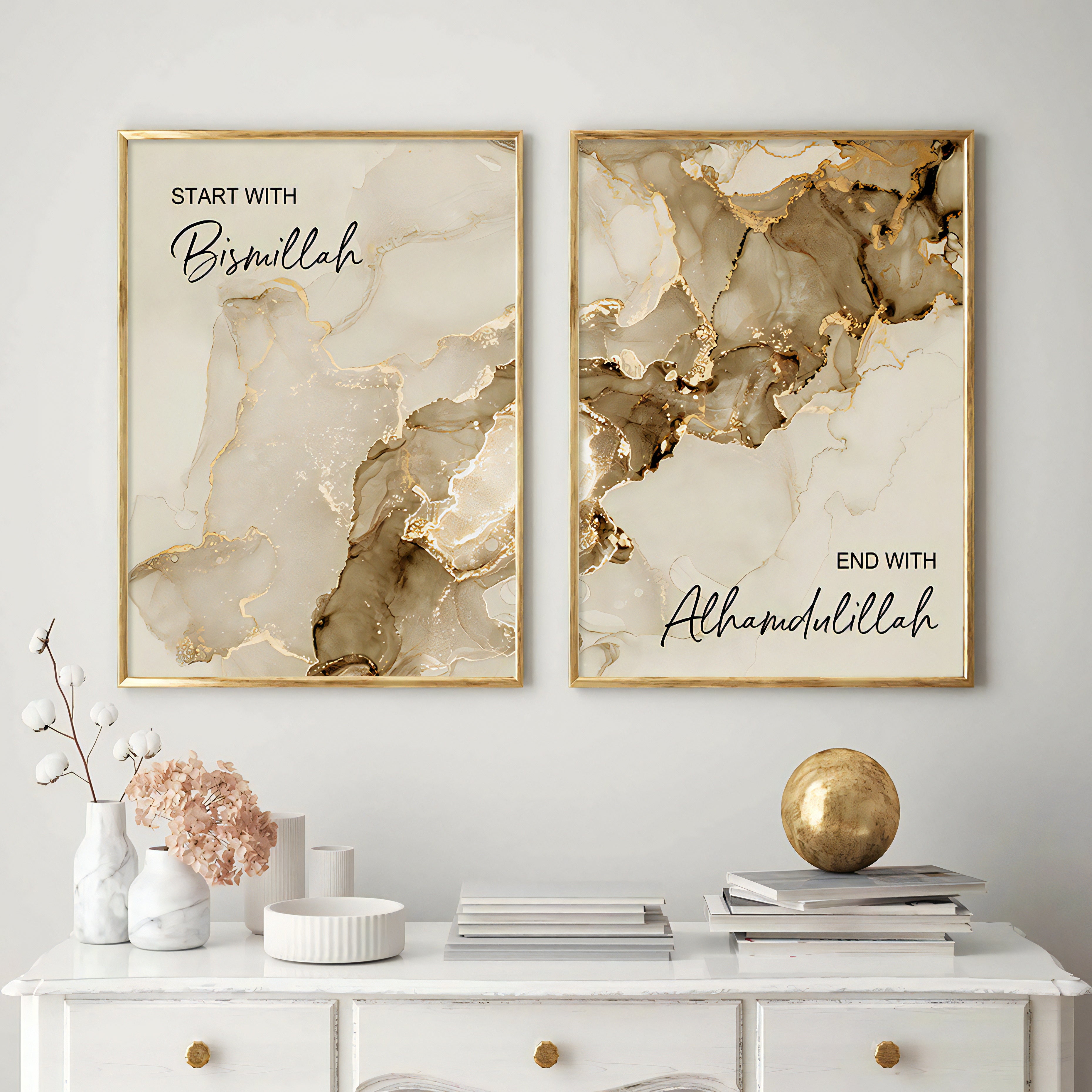 Islamic Poster Set - Abstract Islamic Poster - Arabic Calligraphy Wall ...
